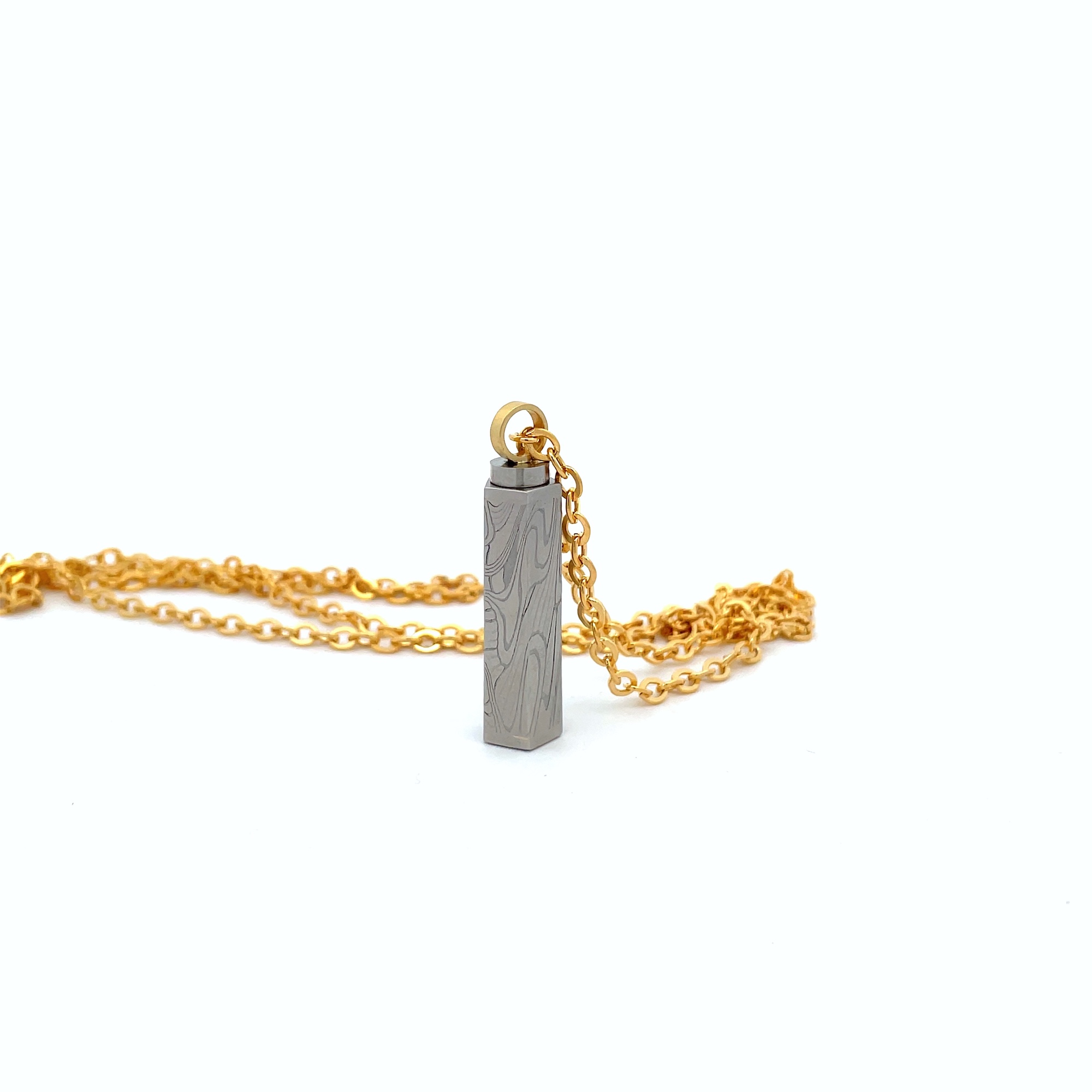 Damascus Reliquary Pendant Pentagon